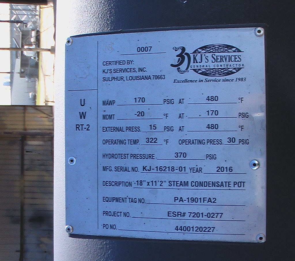 ASME Fabrication | KJ's Services Fabrication LLC